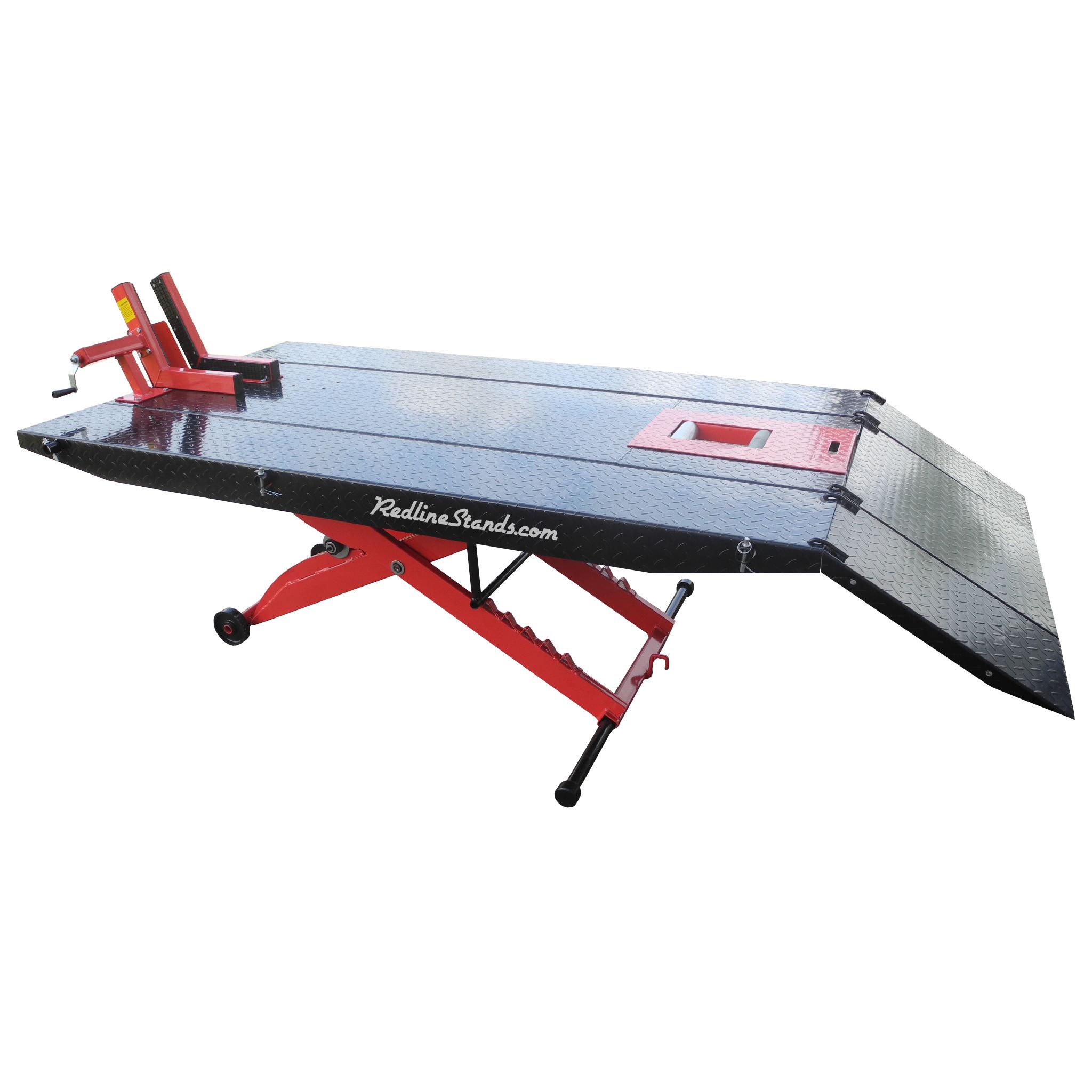 Best Motorcycle Lift | HD1K Lift Table | Red Line Stands