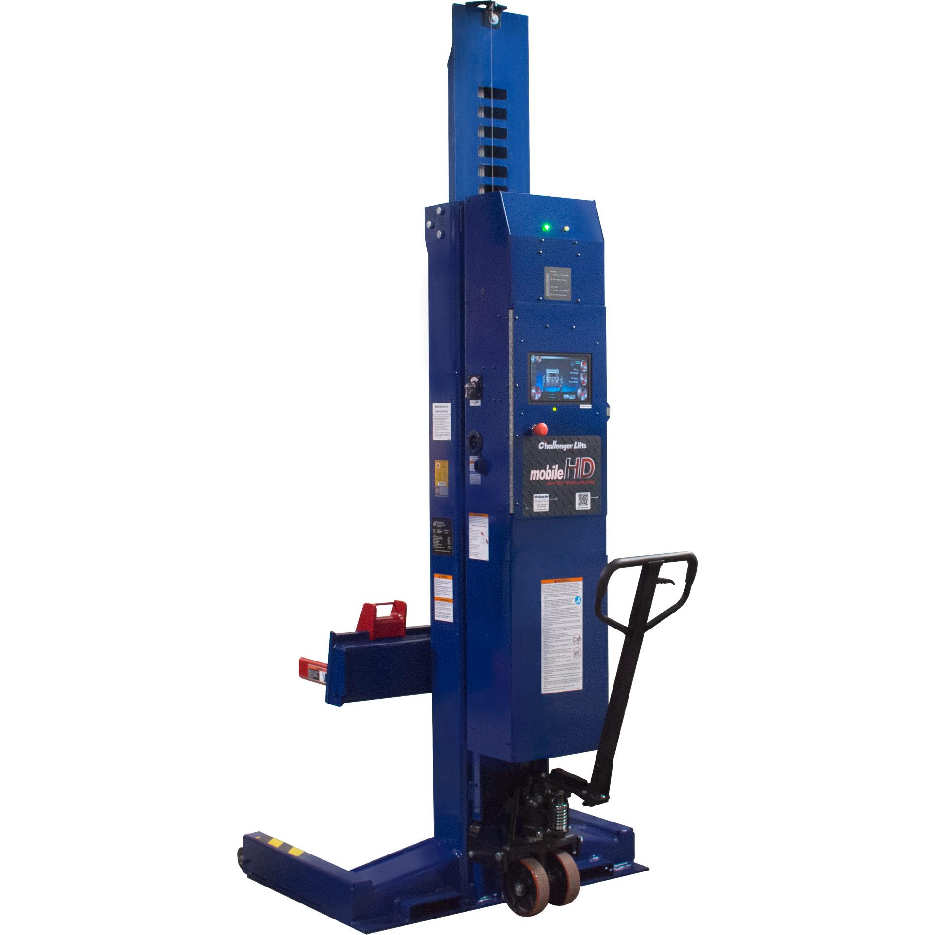 Challenger 14K Mobile Single Post Lift | Red Line Stands