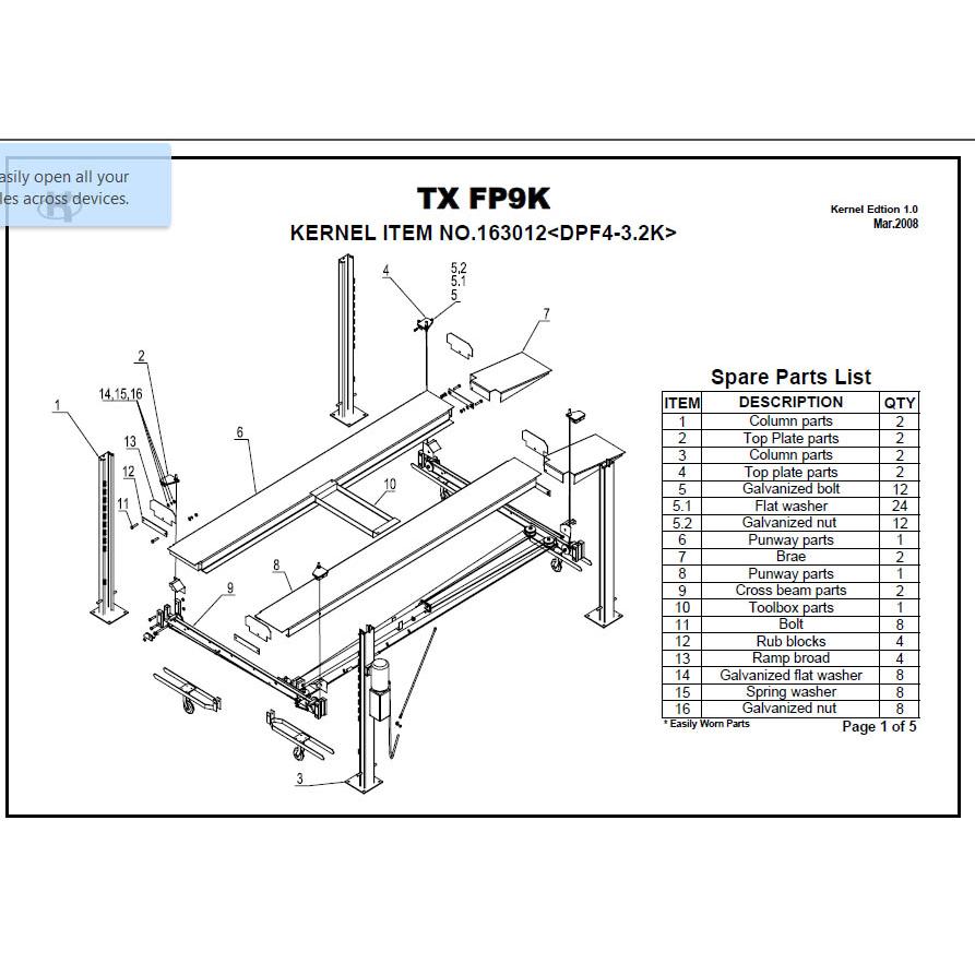 Kernel Factory OEM Replacement 4 Post Lift Cable | Redline Stands