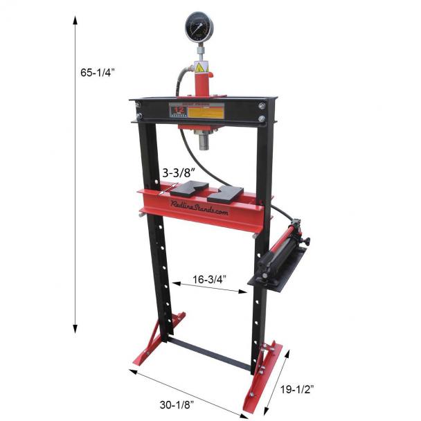 Redline 12 Ton Manual Hydraulic Shop Press | Redline Stands