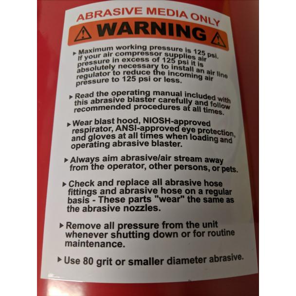 Sandblaster Made In USA | ALC USA Made 90 lb. Pressurized Outdoor ...