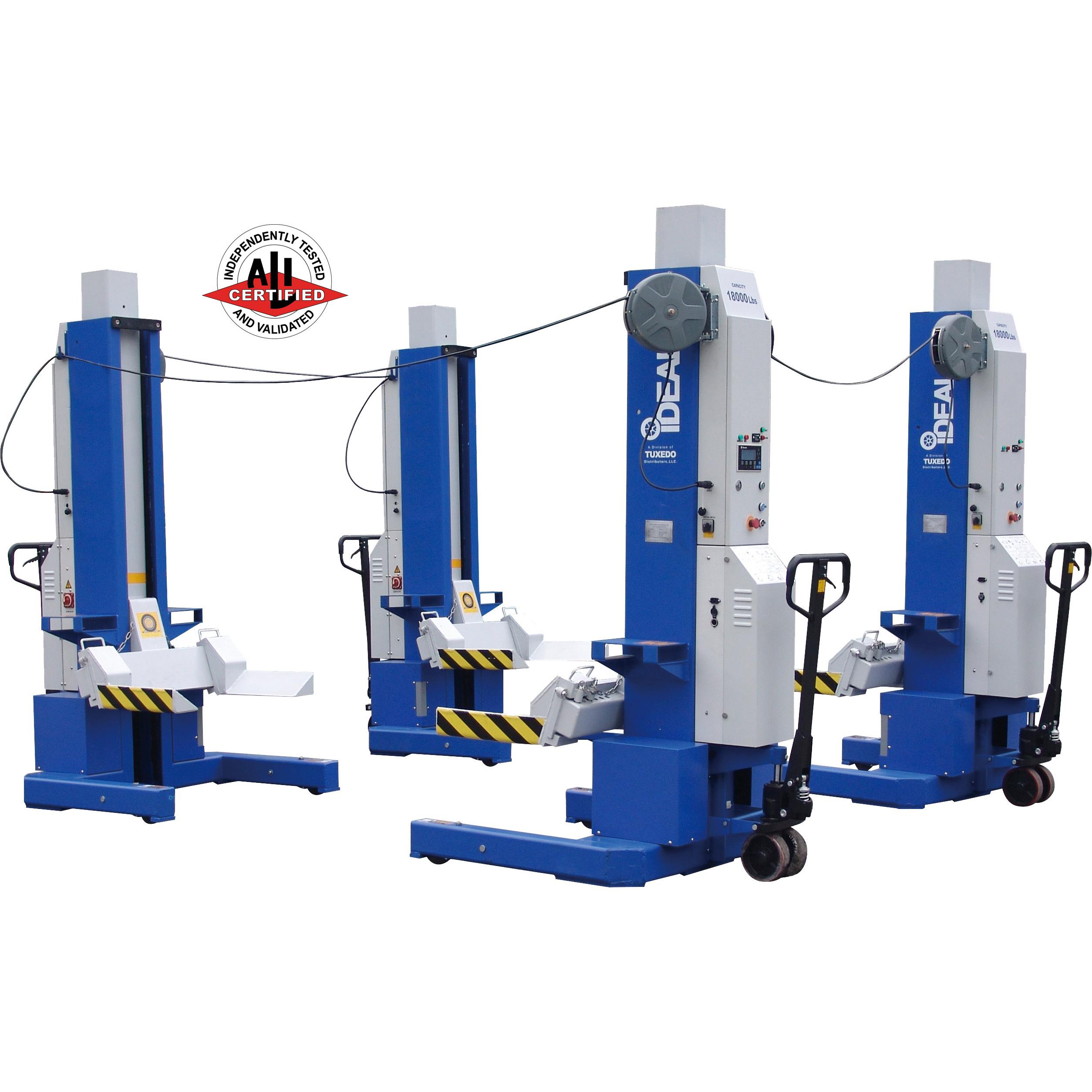 Fire Truck and School Bus Lift | iDEAL 18K-X Mobile 4 Column Pair Lift ...