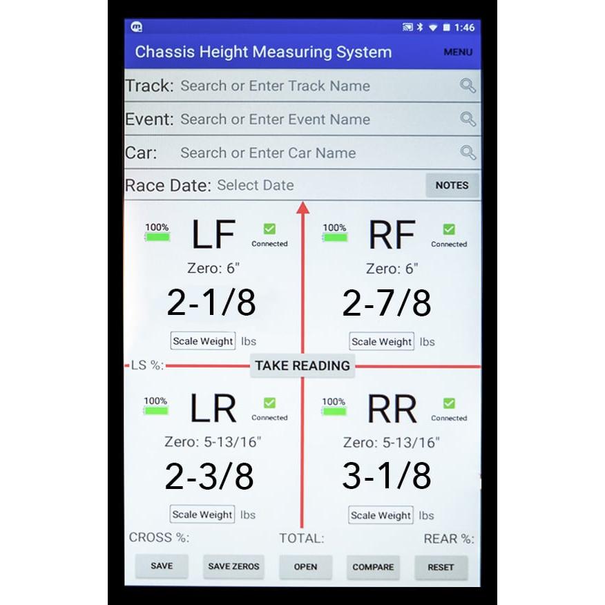Creative Racing Electronic Chassis Height Measurement System