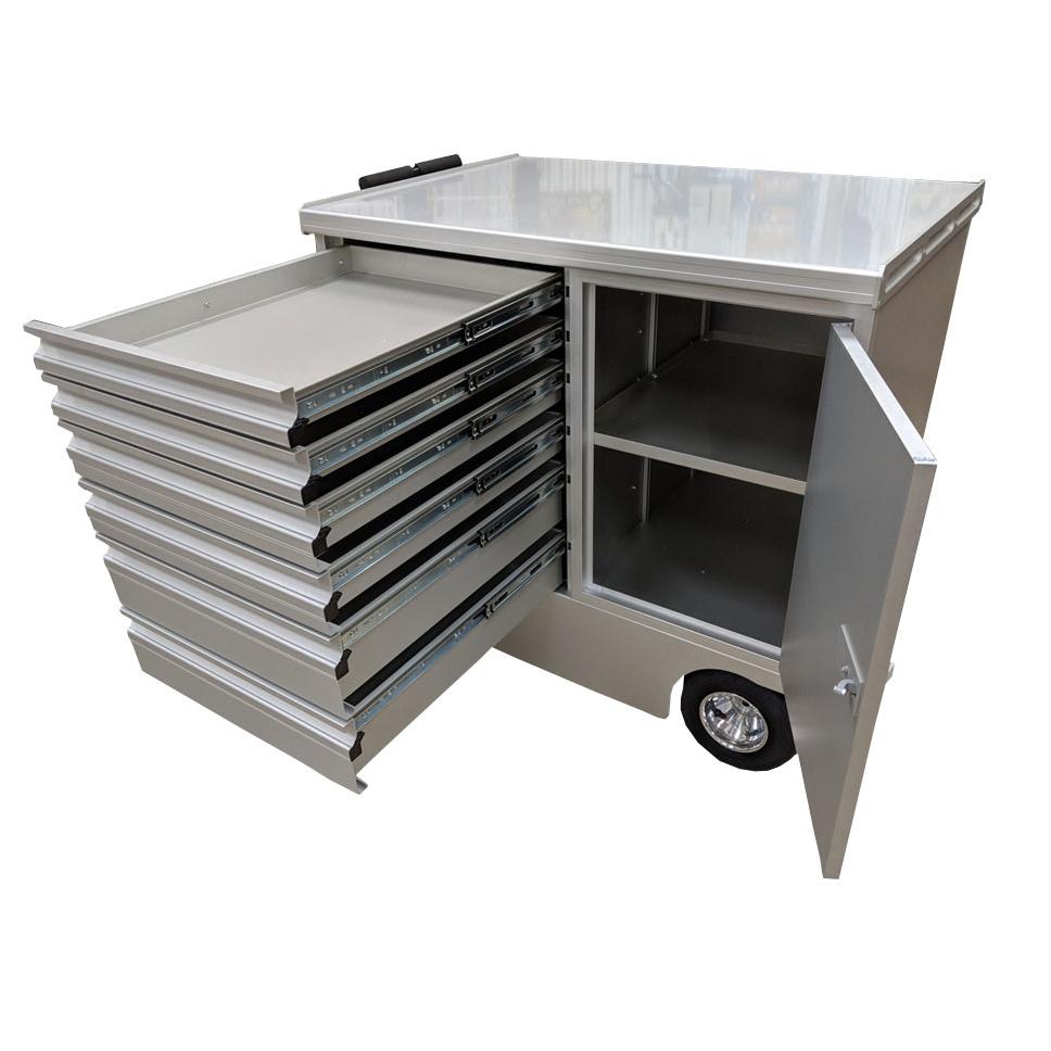 Arrow Components 42" Aluminum Shop Toolbox Pit Box | Redline Stands