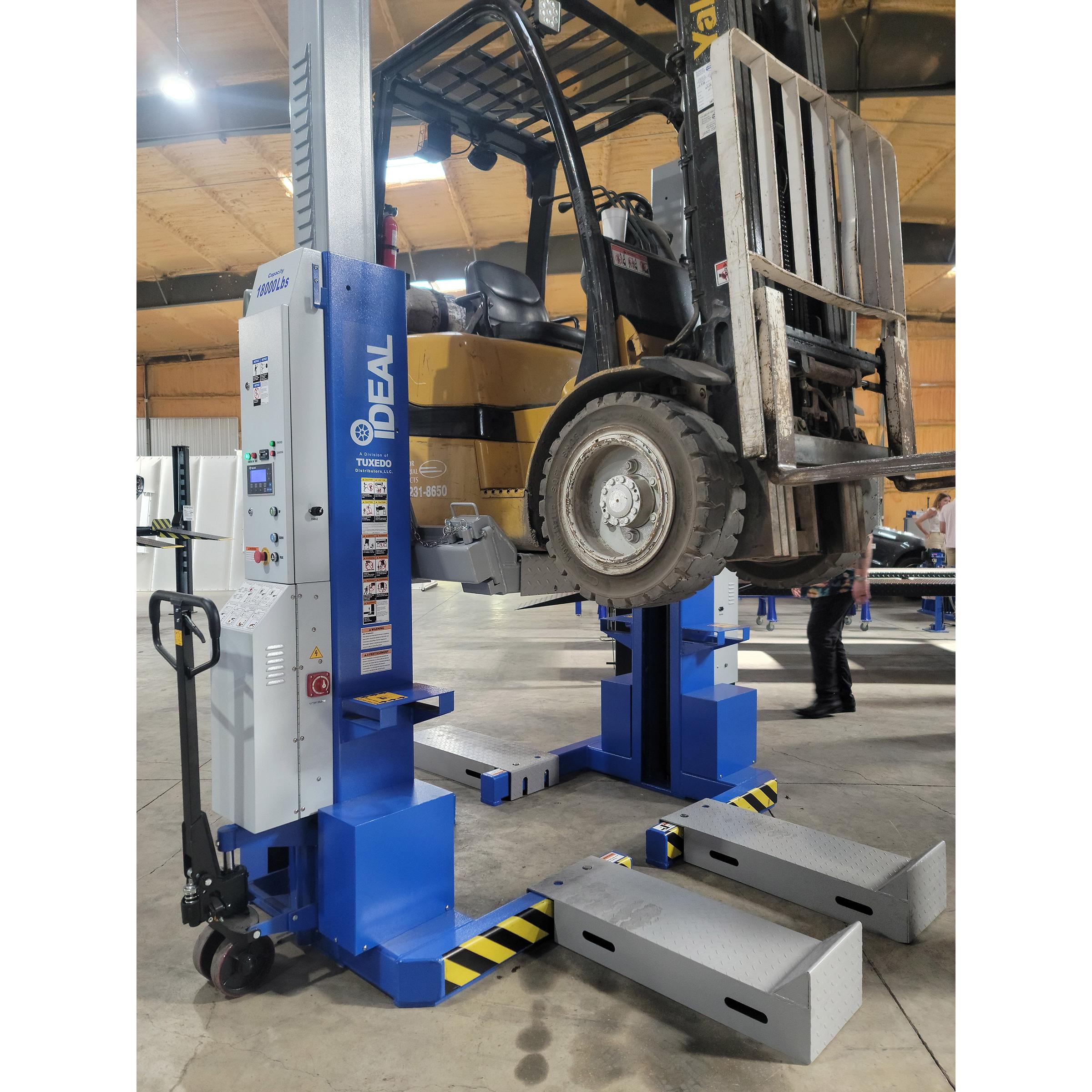 Ideal 13K Mobile 2-Column Forklift Lift | Redline Stands