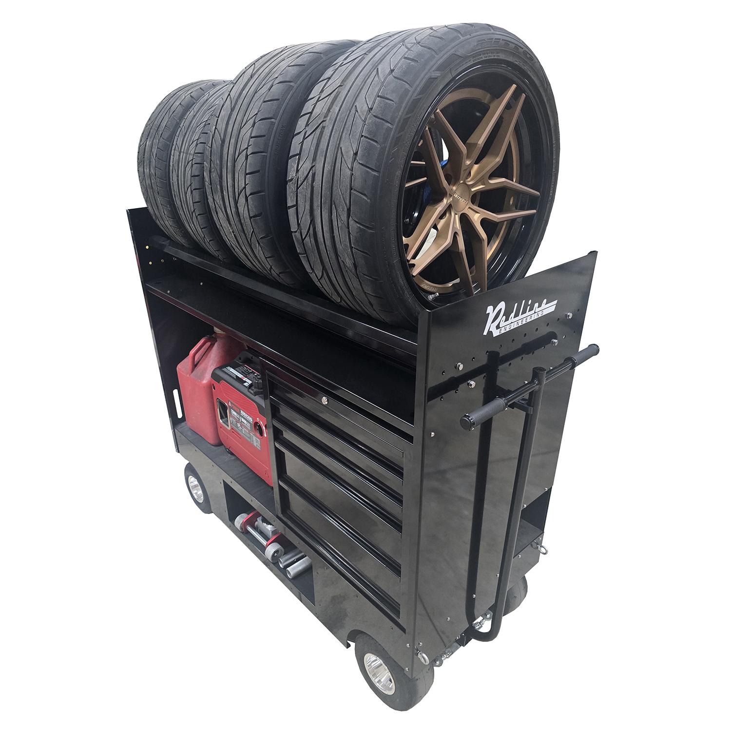 Redline Tire Cart with Built-In Toolbox | Redline Stands