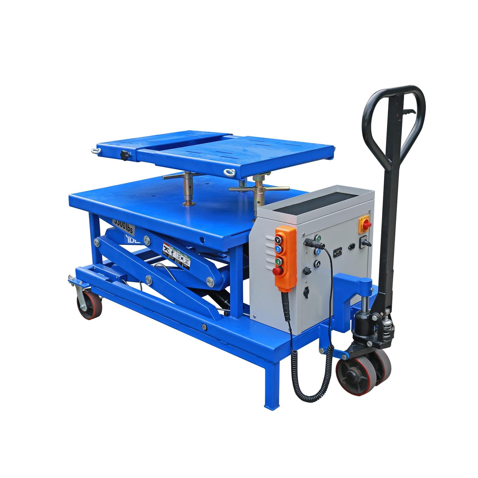 iDeal LT-PT3300DC-X 3300 lb. 12V Battery Powered Powertrain Lift Table ...