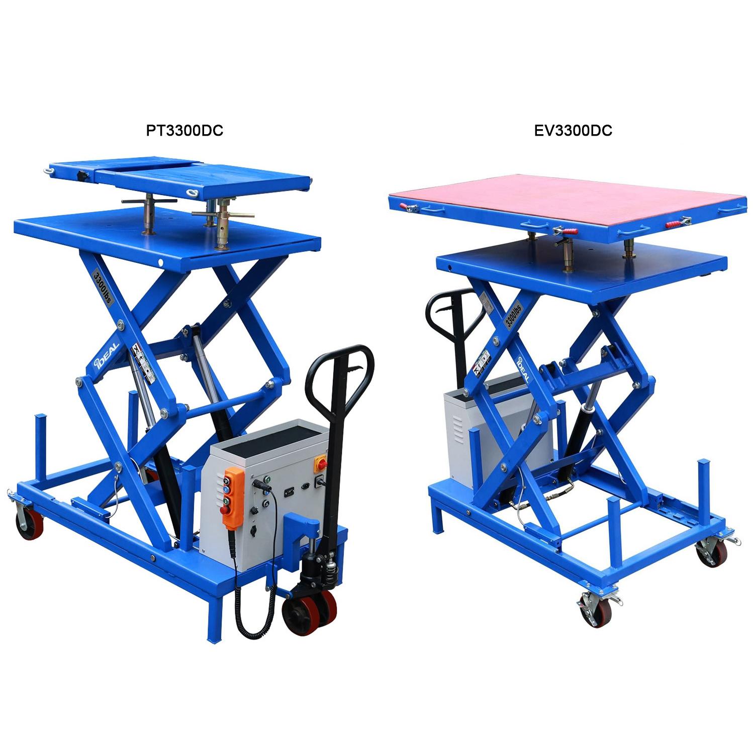 iDeal LT-PT3300DC-X 3300 lb. 12V Battery Powered Powertrain Lift Table ...