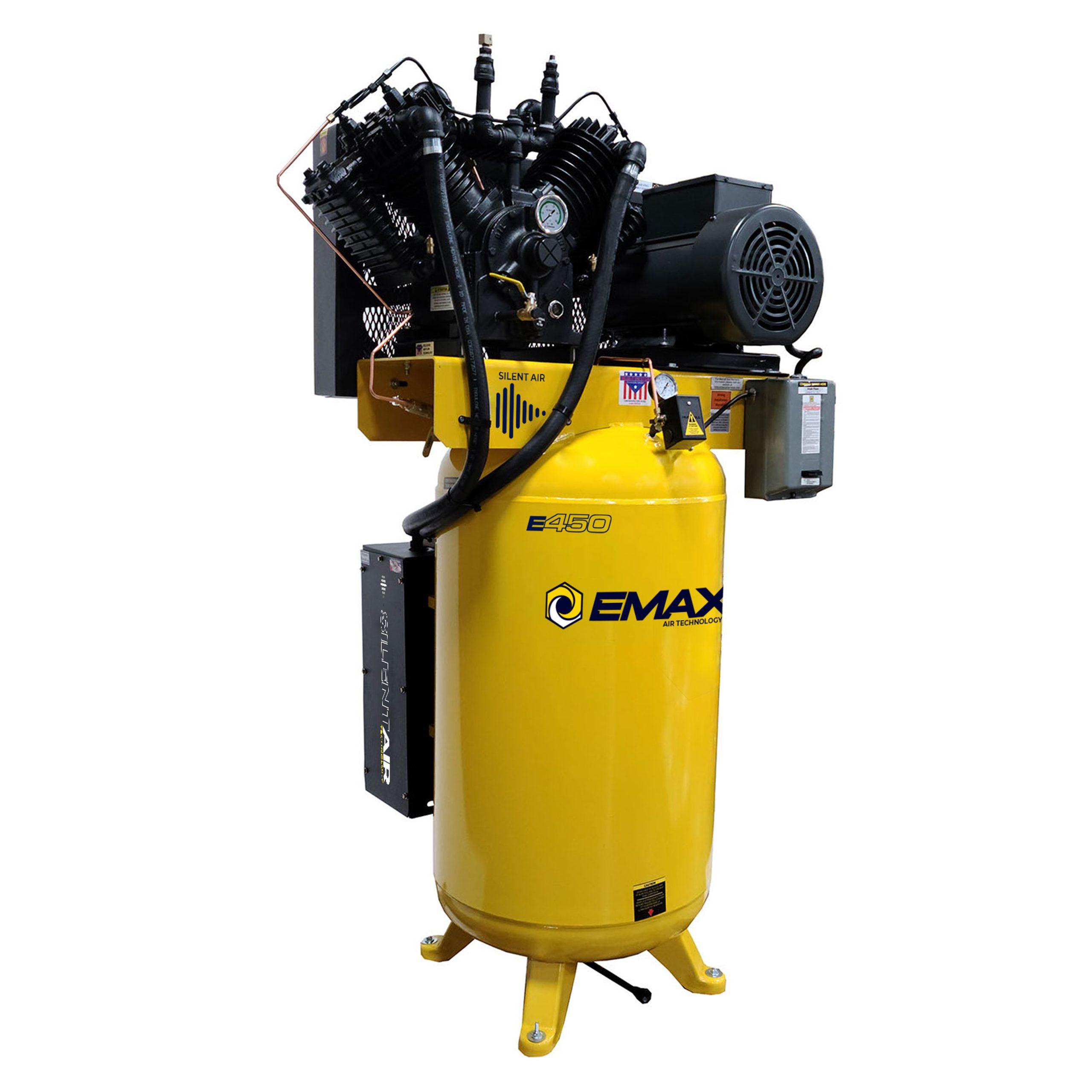 EMAX Silent Industrial Plus 10HP 80 Gallon Vertical Air Compressor ...