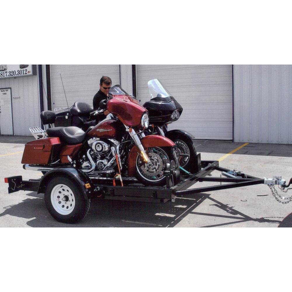 Kernel Manufacturing Dual Drop Floor Motorcycle Trailer - Easy Loading ...