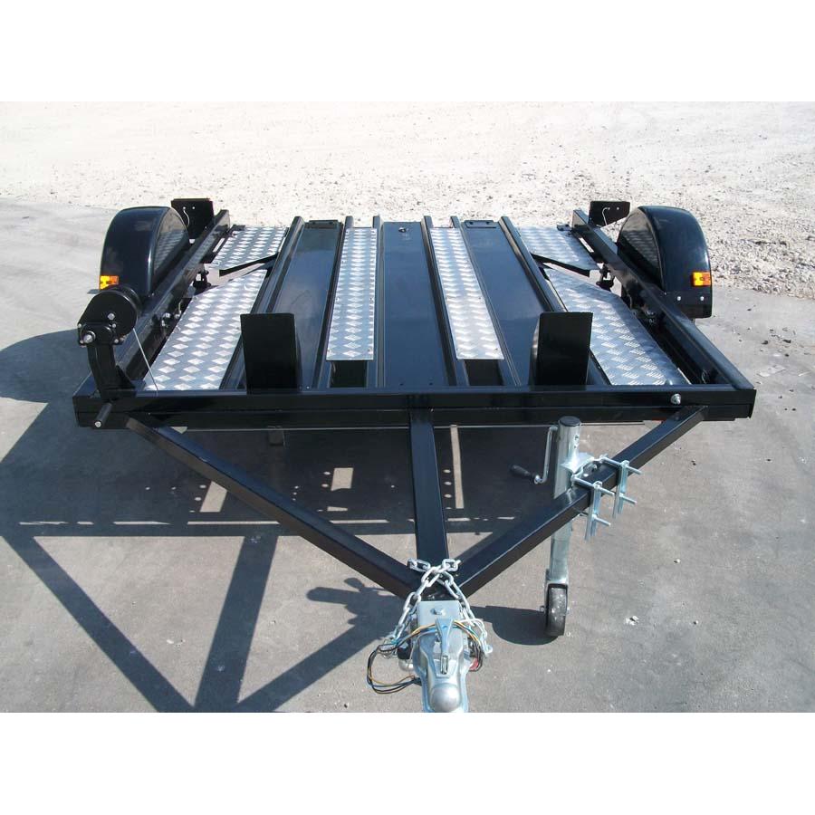 Kernel Manufacturing Dual Drop Floor Motorcycle Trailer - Easy Loading ...
