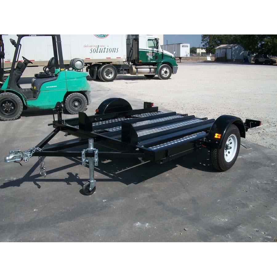 Kernel Manufacturing Dual Drop Floor Motorcycle Trailer - Easy Loading ...