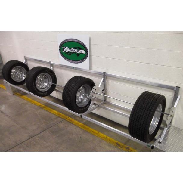 Pit Products 9/12/14 Ft Deluxe Universal Trailer Tire Rack | Redline Stands