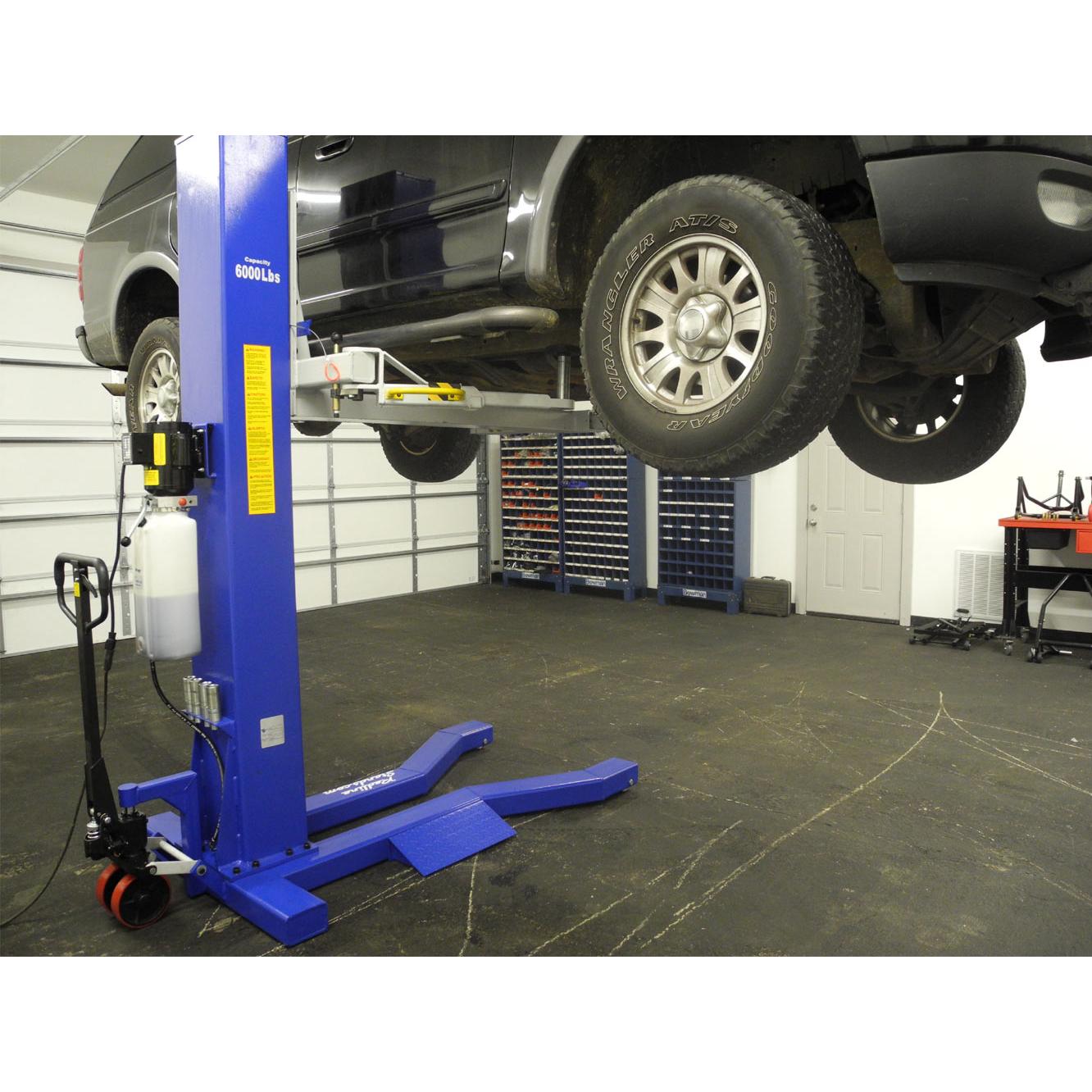 Ideal 6000 lb Mobile Single Column Lift – Low Profile & Heavy-Duty